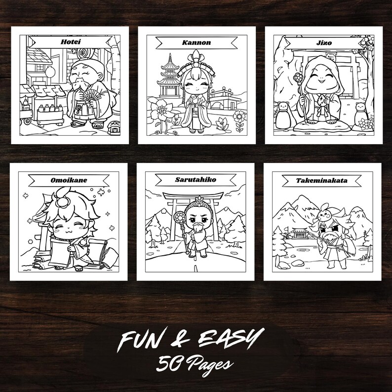 Japanese Mythology Coloring Book: 50 Adorable Chibi Art Pages of Gods ...