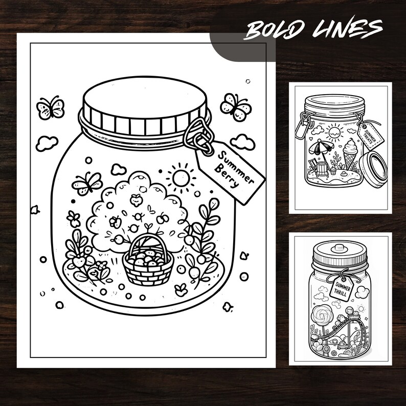 Summer in a Bottle Coloring Book: 50 PDF Print Friendly Pages, Beach ...