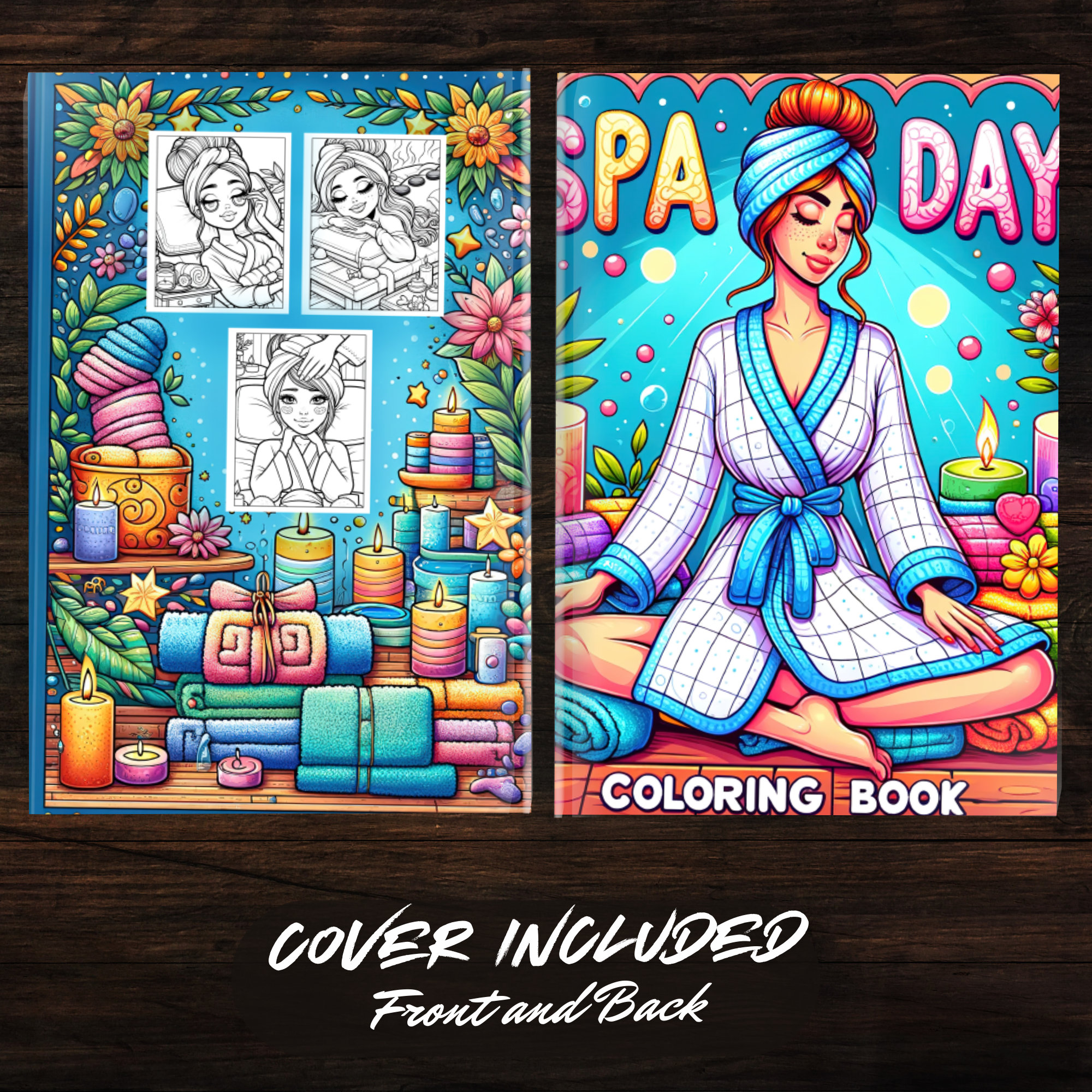 Spa Day Girls Coloring Book: 50 Printable Coloring Pages of Girls Spa ...
