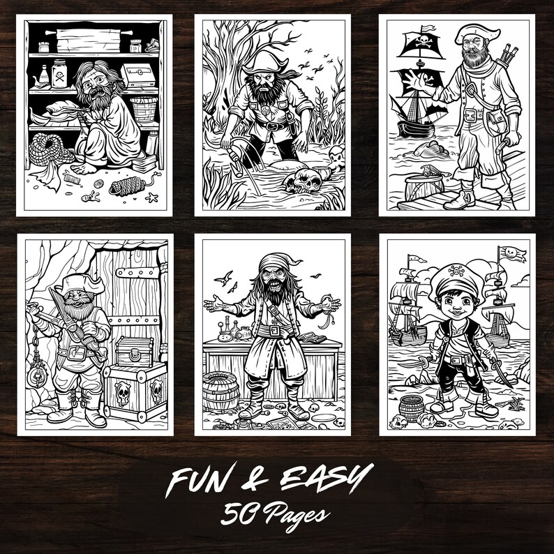 Ahoy Pirates Coloring Book : 60 Fun Pirate Printables PDF Coloring ...