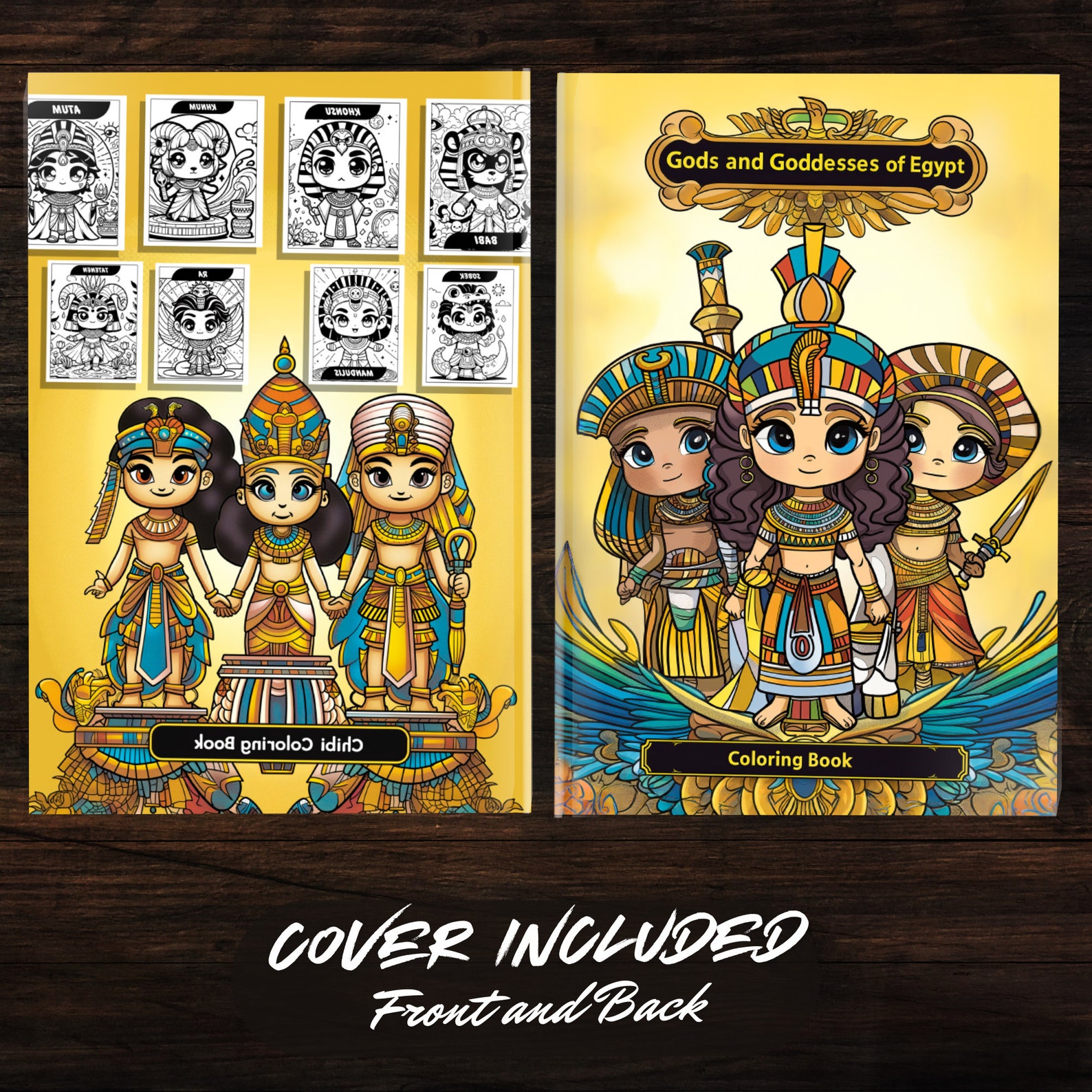 Egyptian Gods and Goddesses Chibi Characters Coloring Pages: 50 ...