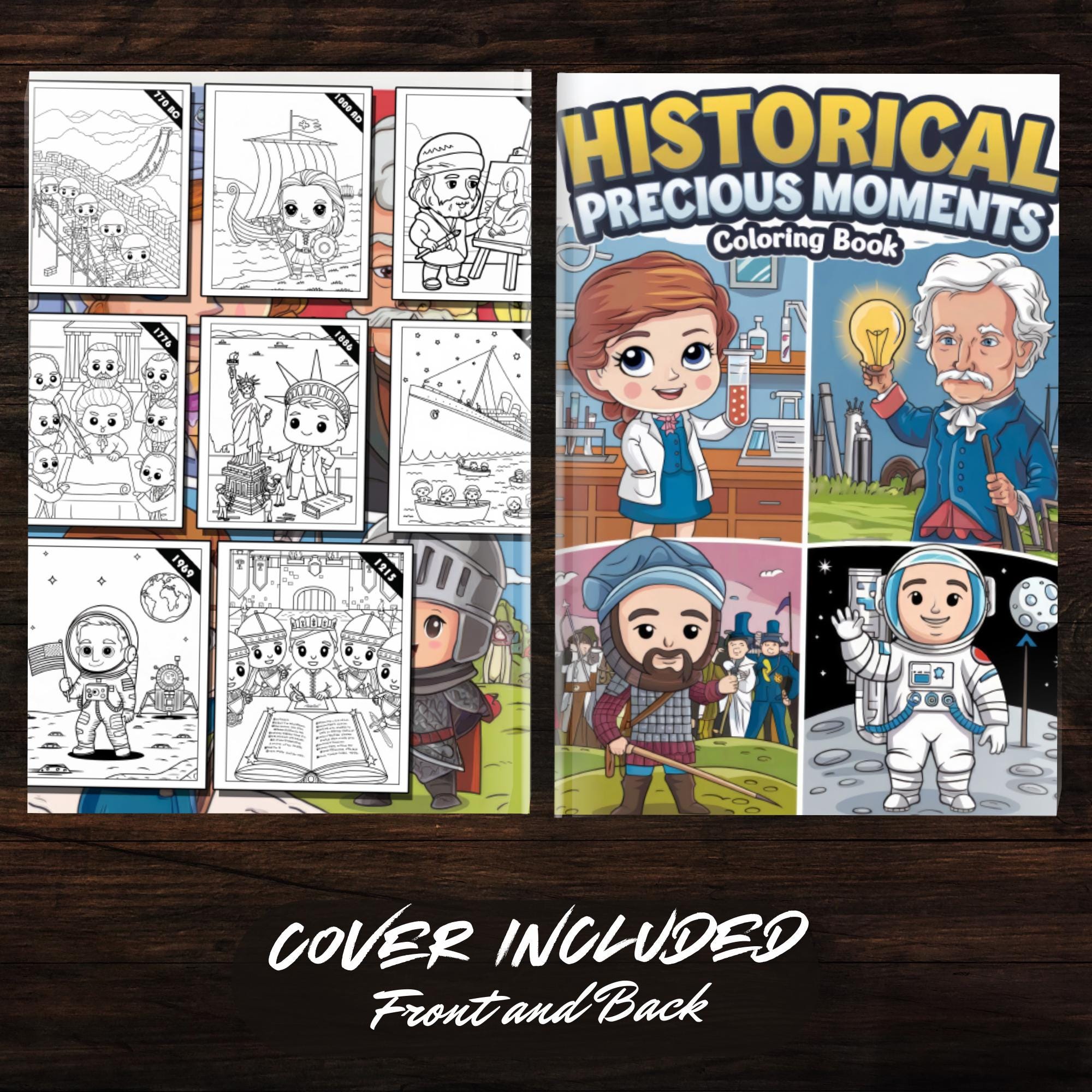 Historical Precious Moments Kawaii Coloring Book: 50 Important Events ...