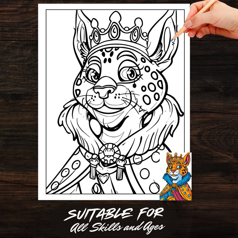 Animals Royal Portrait Coloring Book: 50 Coloring Pages of Regal Cute ...