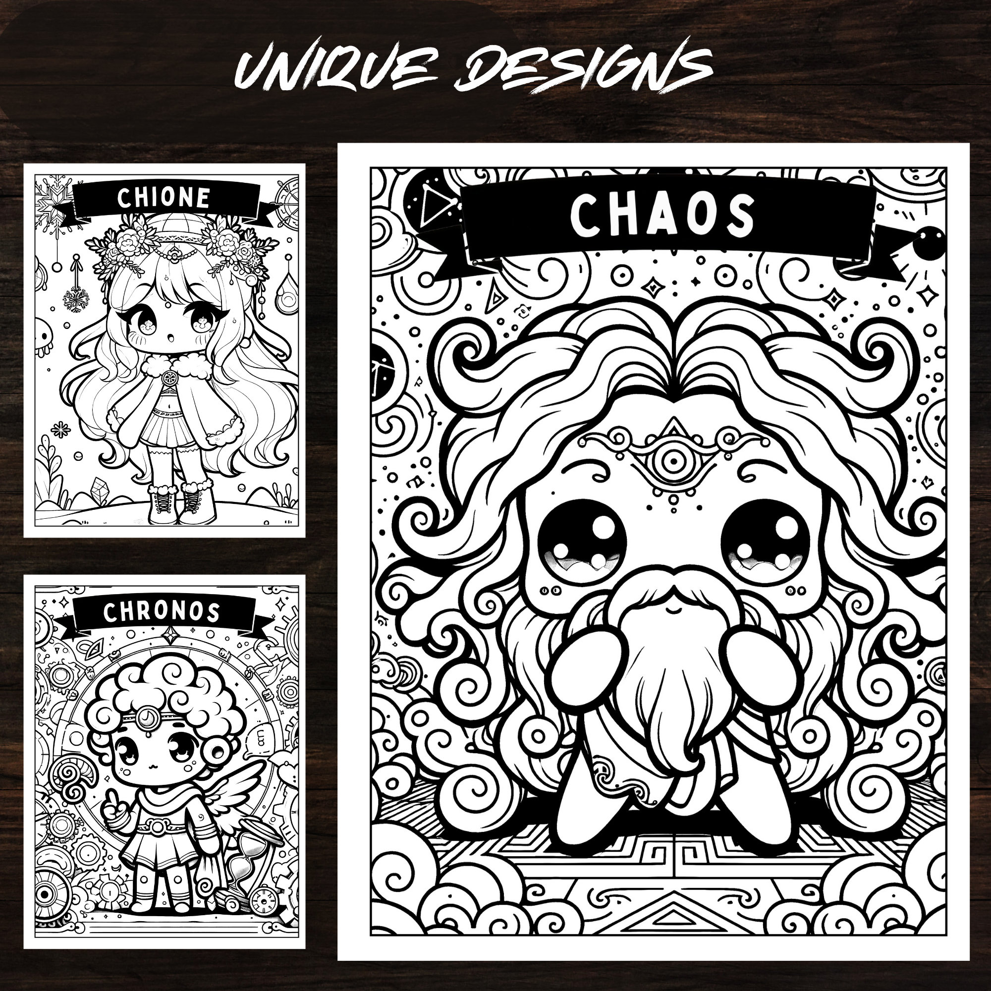 Chibi Style Greek Mythology Coloring Book: 50 Coloring Pages of Greek ...