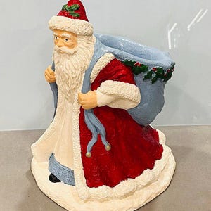 Accents Unlimited 1992 Hand Painted Santa Planter Statue Christmas ...