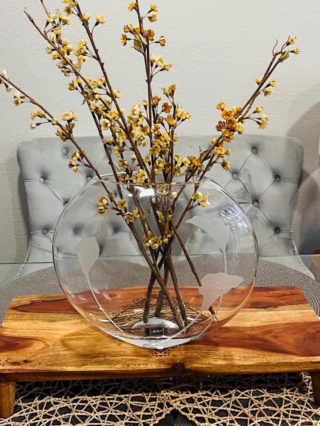 MIKASA Calla Lily Crystal Vase: Hand Blown Art Glass, Made in Germany ...