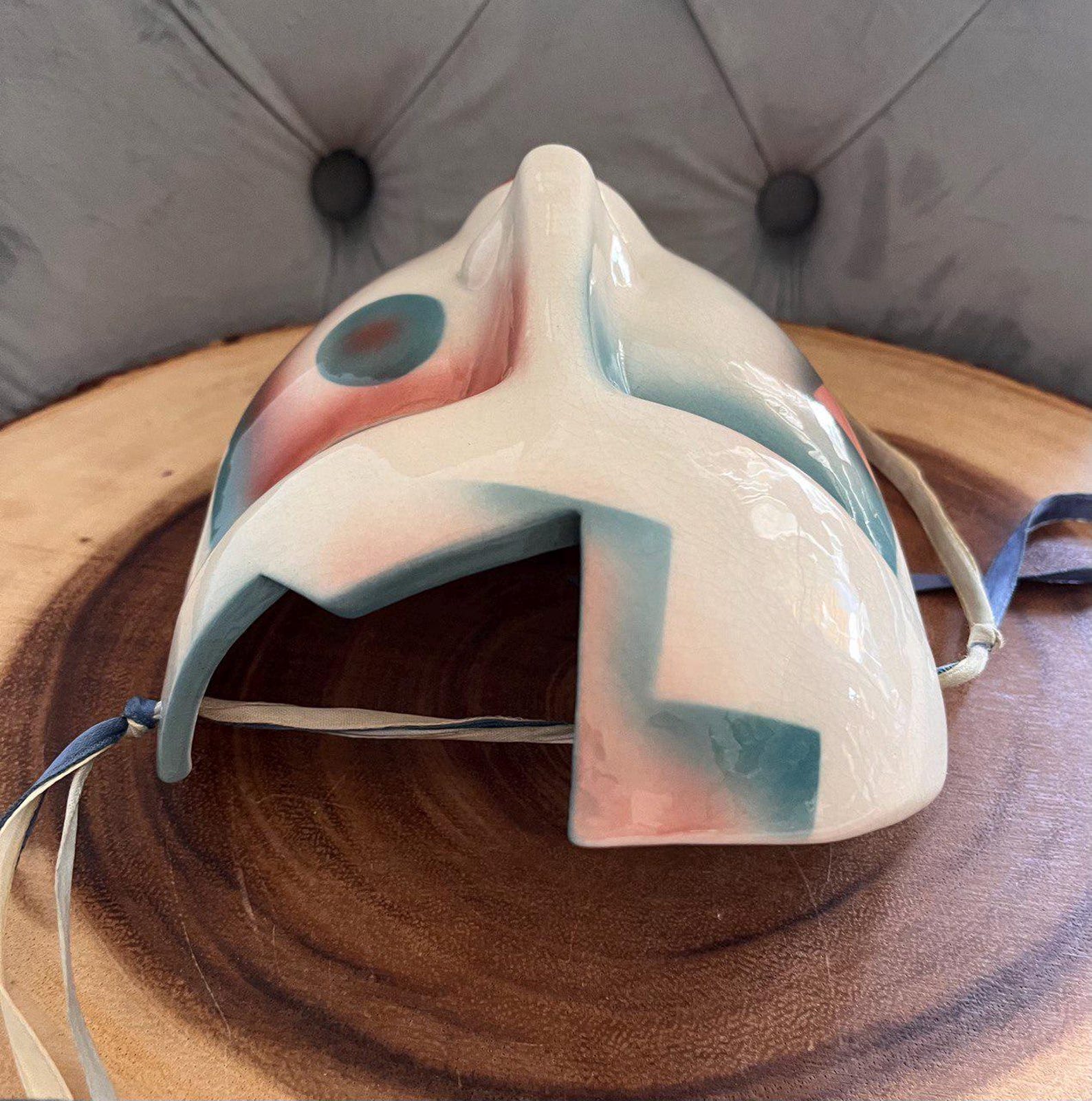 Vintage 1980s About Face Clay Flapper Masquerade Wall Mask Made in San ...