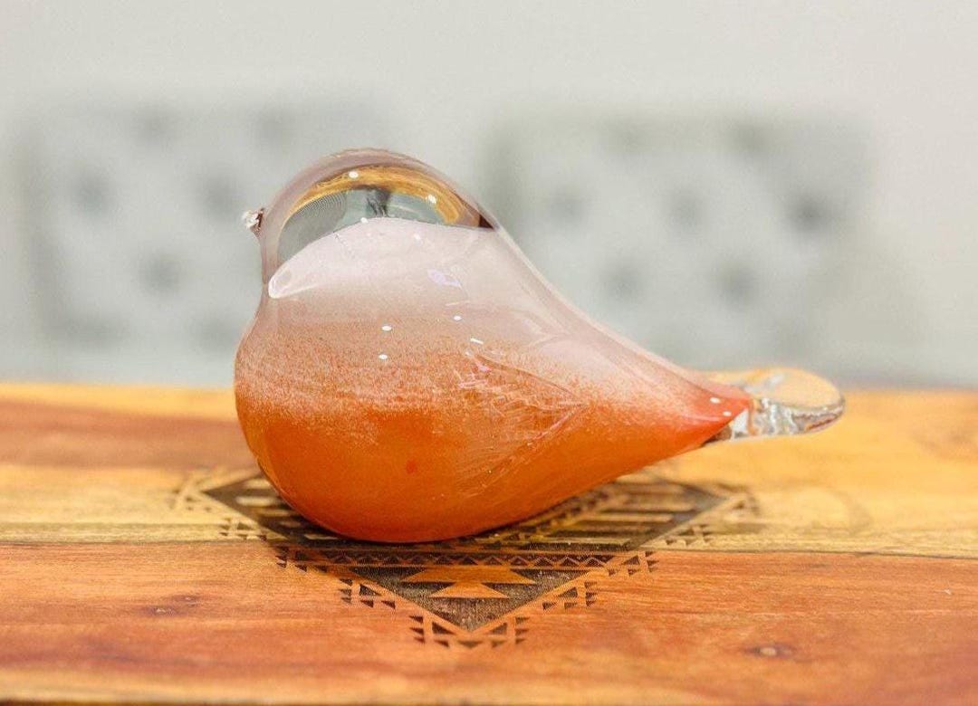 HQT Hand Made Home Design Art Glass Bird 6.5x4" Figurine Paperweight - Etsy