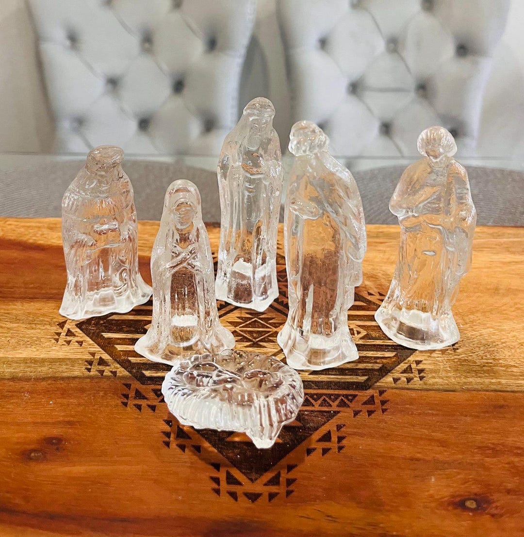Vintage Windsor Collection Crystal Glass Nativity Scene | 6-piece Set ...