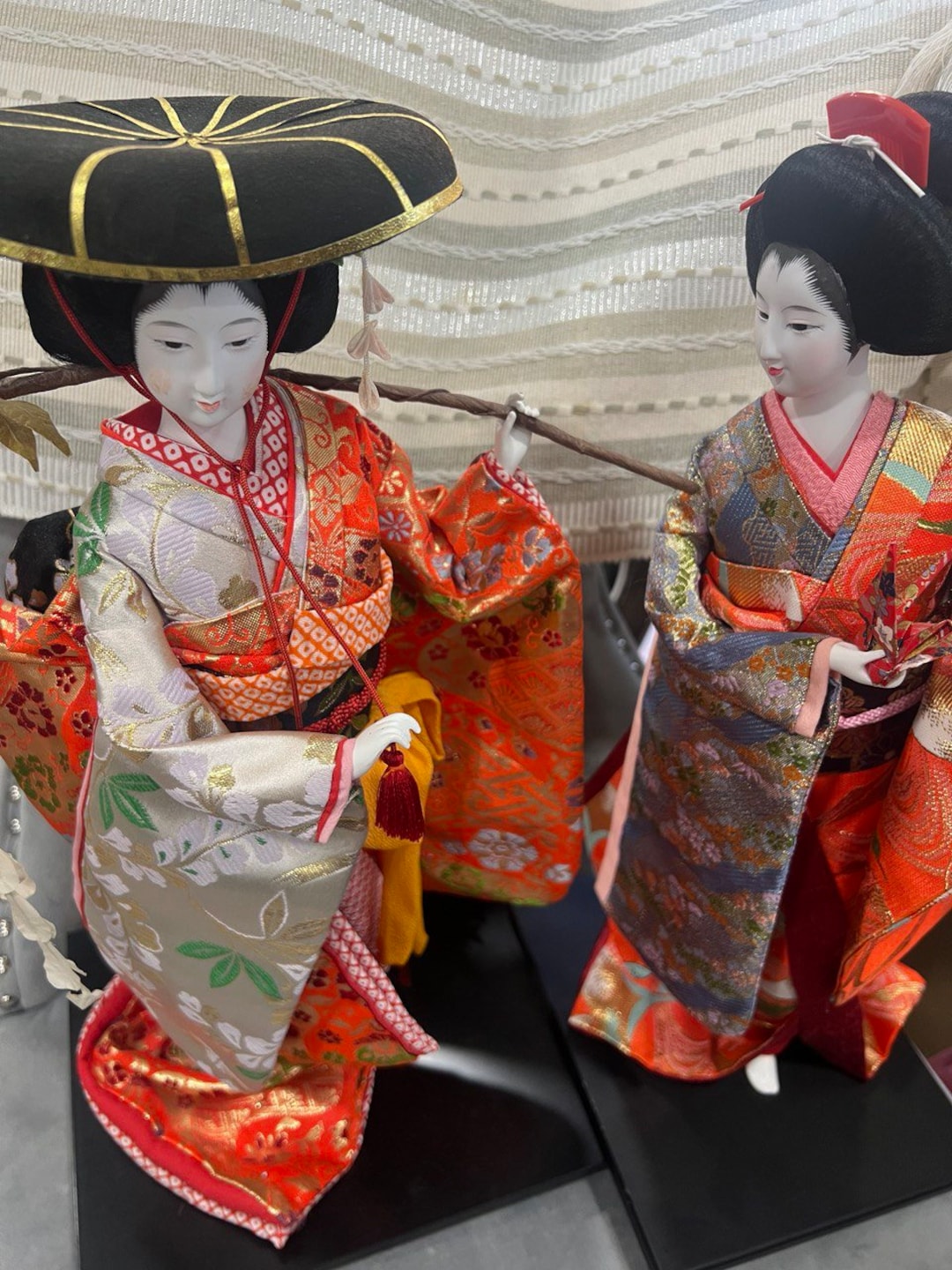 Kyugetsu Japanese Dolls in Traditional Silk Kimono- Set of Two - *rare ...