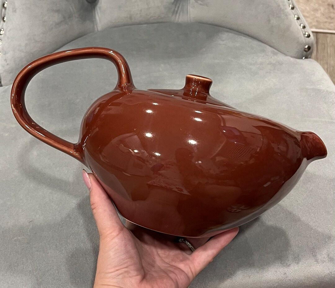 Oneida Teapot With Lid Russel Wright Bean Brown by ONEIDA 5 1/4" Tall ...