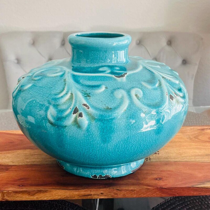 Turquoise Vase - Etsy