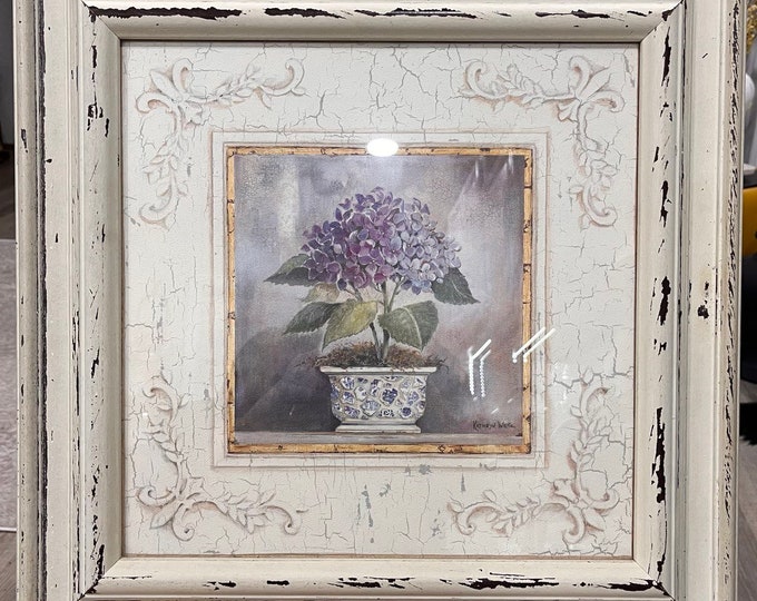 Kathryn Whyte Mosaic Hydrangea Violet 14.5x14.5 Framed - Etsy