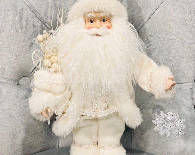 Santa Clouse Vintage White Figurine 13" Christmas Seasons Greetings - Etsy