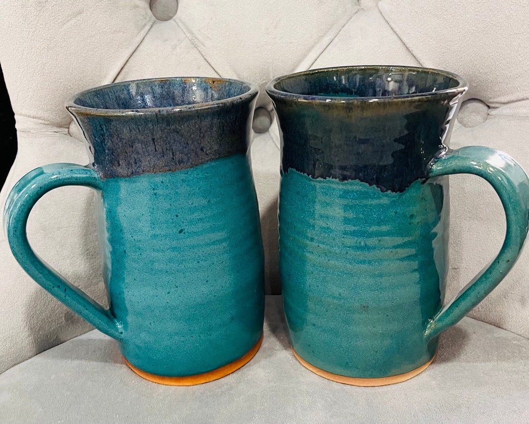 Set of Two Always Azul Pottery, Villa Grove, Colorado Giant Mugs Cups ...