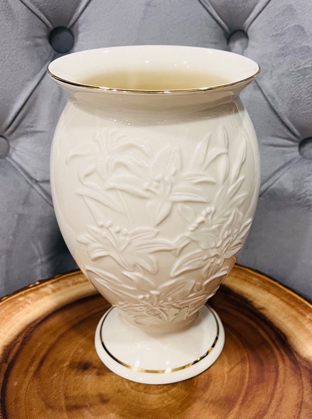 Lenox Lily Vase 8” Ivory With 24k Gold Trim Handmade Home Decor - Etsy