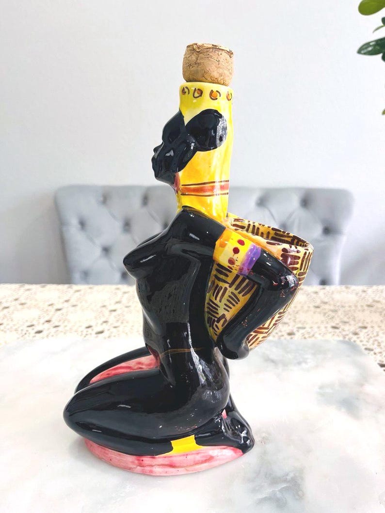 Vintage Drioli Nubian Woman Decanter: Hand-painted Italian Ceramic - Etsy