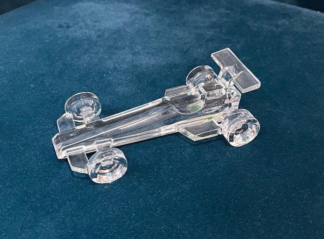 Vintage Clear Crystal Color Formula Uno Race Car Figurine Made in Italy ...