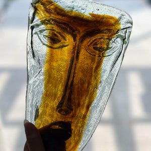 Vintage Art Glass Face Sconce by Erik Hoglund for Kosta Boda of Sweden ...