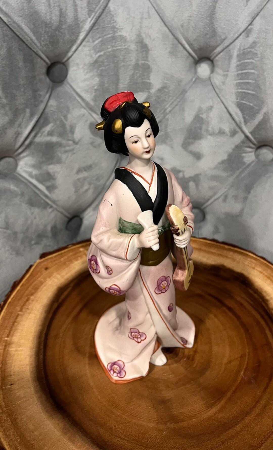 Midcentury GEISHA GIRL Hand Painted Porcelain FIGURINE Collectible Home ...