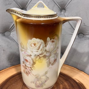 Set of Antique Three Crown China Pitcher and Three Coffee Cups With ...