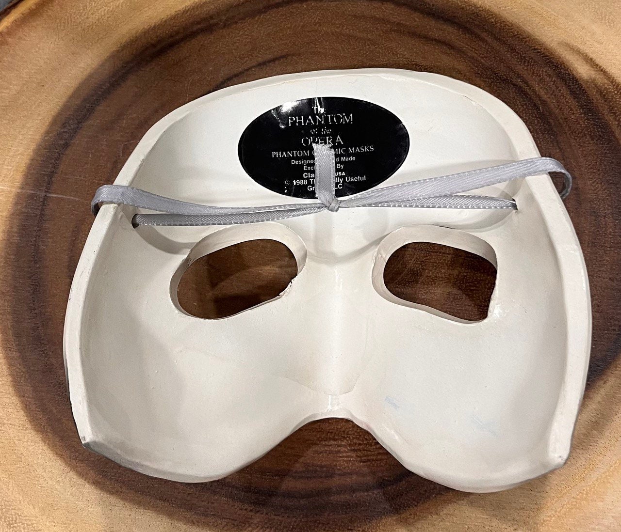 Vintage 1988 Phantom of the Opera Hand Made Ceramic Mask by Clay Art ...