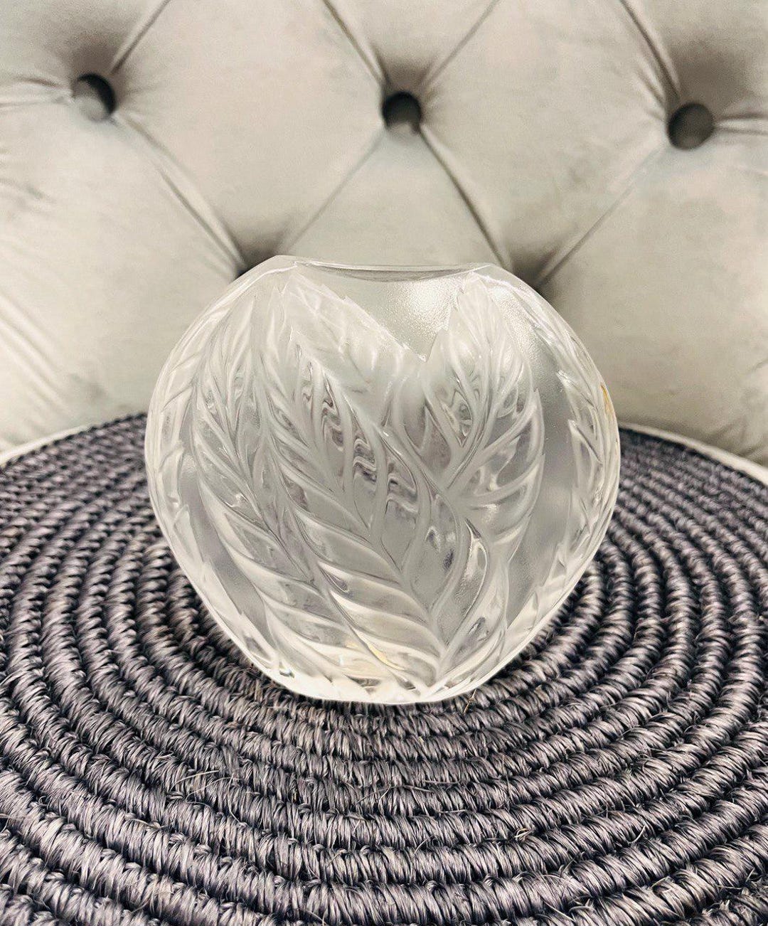 Lalique France filicaria Vase With Embossed Leaf Design in Frosted ...