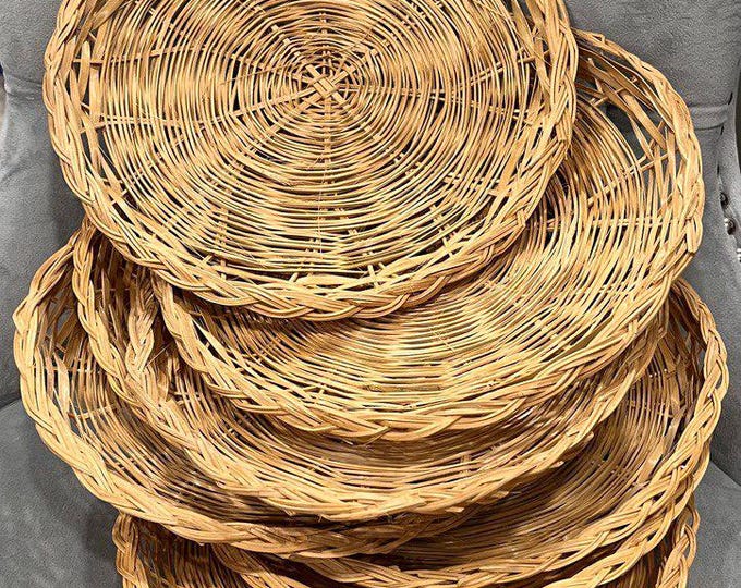 Set of Eight Bamboo Paper Plate Holders 9 Inch Wicker Paper Plater ...