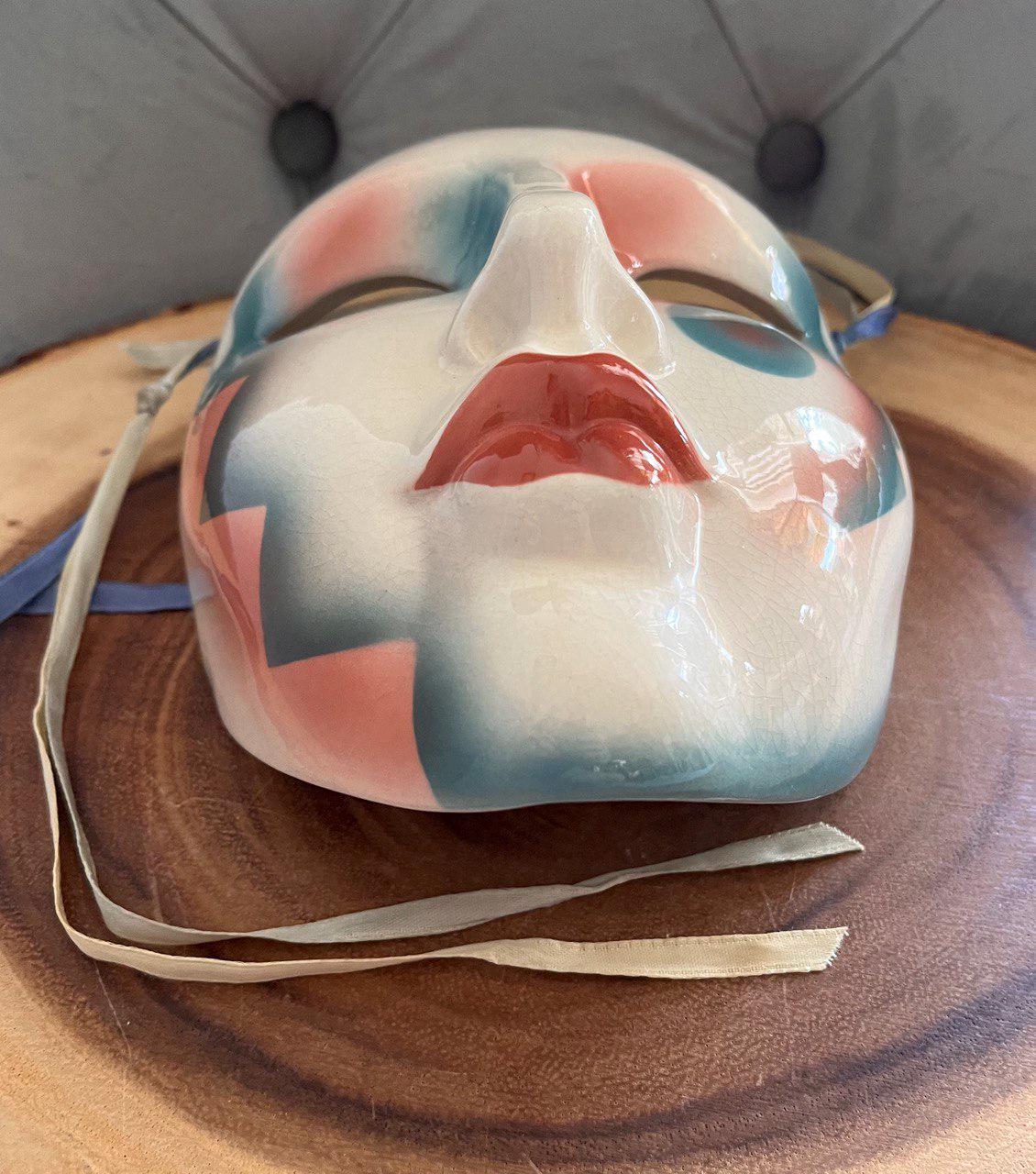 Vintage 1980s About Face Clay Flapper Masquerade Wall Mask Made in San ...