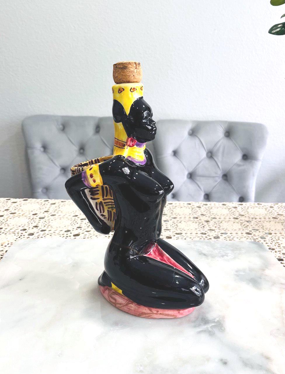 Vintage Drioli Nubian Woman Decanter: Hand-painted Italian Ceramic - Etsy