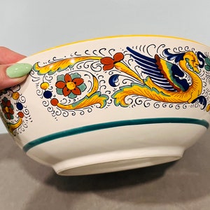 Nova Deruta Serving Pasta Salad Bowl Dish Hand Painted Made in Italy 10 ...