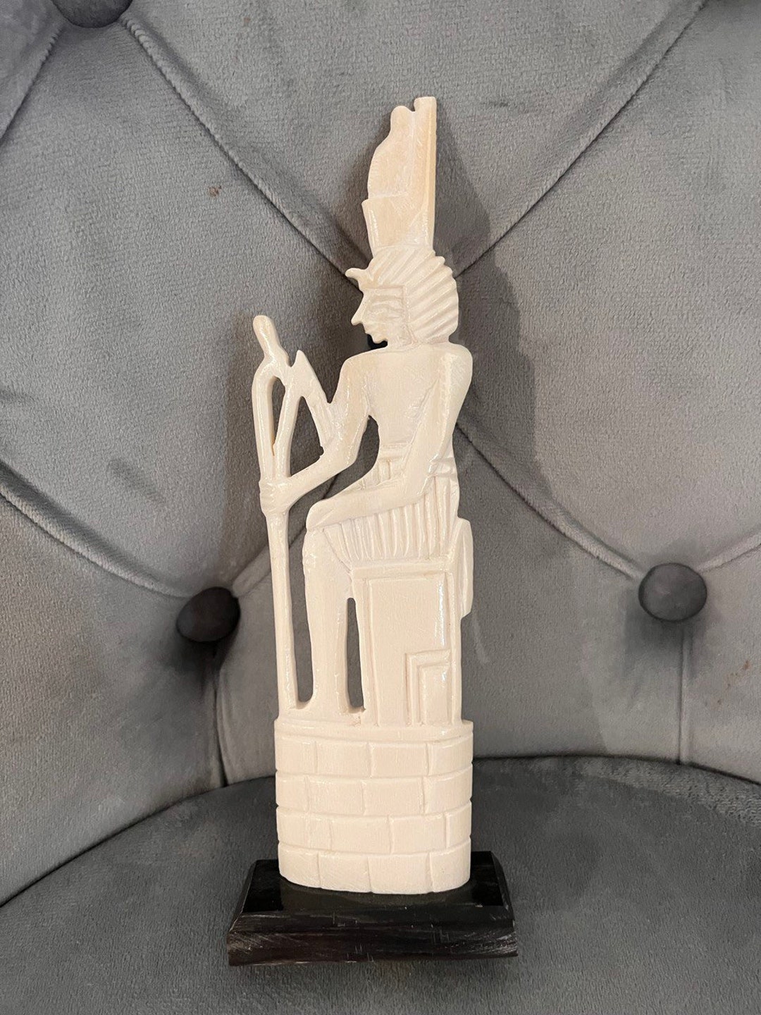 Natural Carved Bone Egyptian Statue 8" Tall Figurine - Etsy