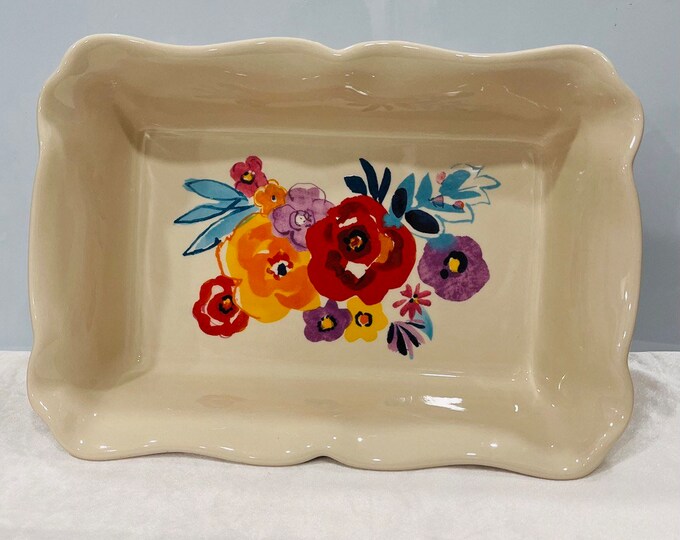 The Pioneer Woman Bake Wear Beautiful Vibrant Flowers Design Dish ...