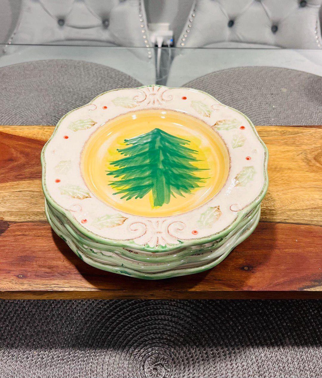 Set of Four Royal Norfolk Hand Painted Christmas Plates 8 1/2" - Etsy