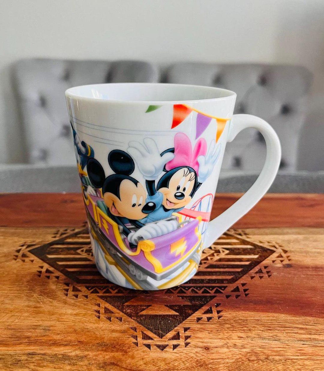 Disney Mickey and Minnie Donald and Goofy Roller Coaster Ride Coffee ...