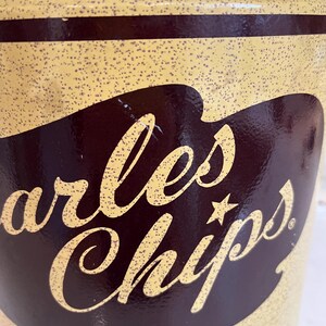 Charles Chips Canister 16 Ounces / 1 Pound / Yellow Chip Tin Container ...