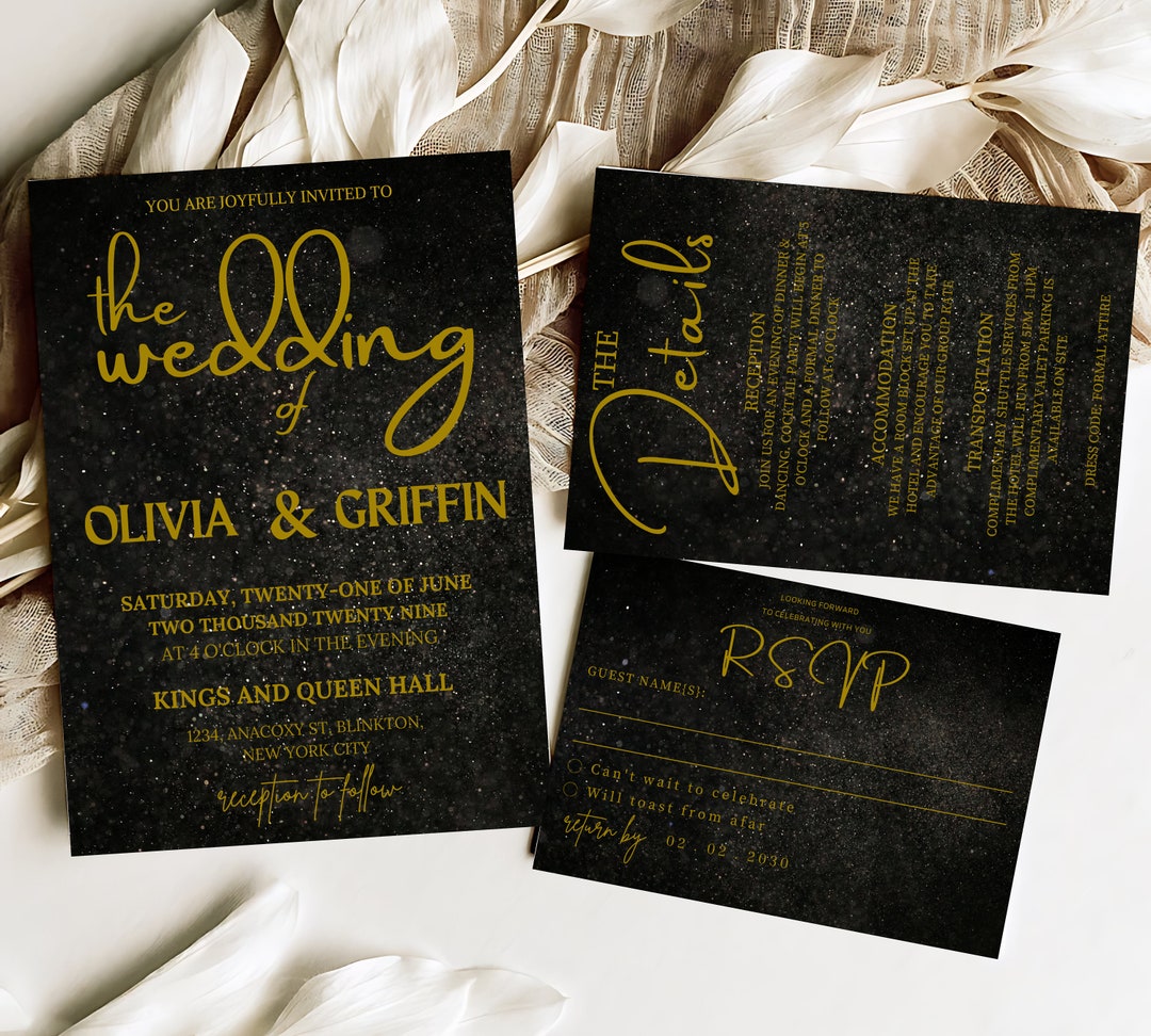 Editable Wedding Invitation Suite Minimalist Wedding Invite German Arch ...