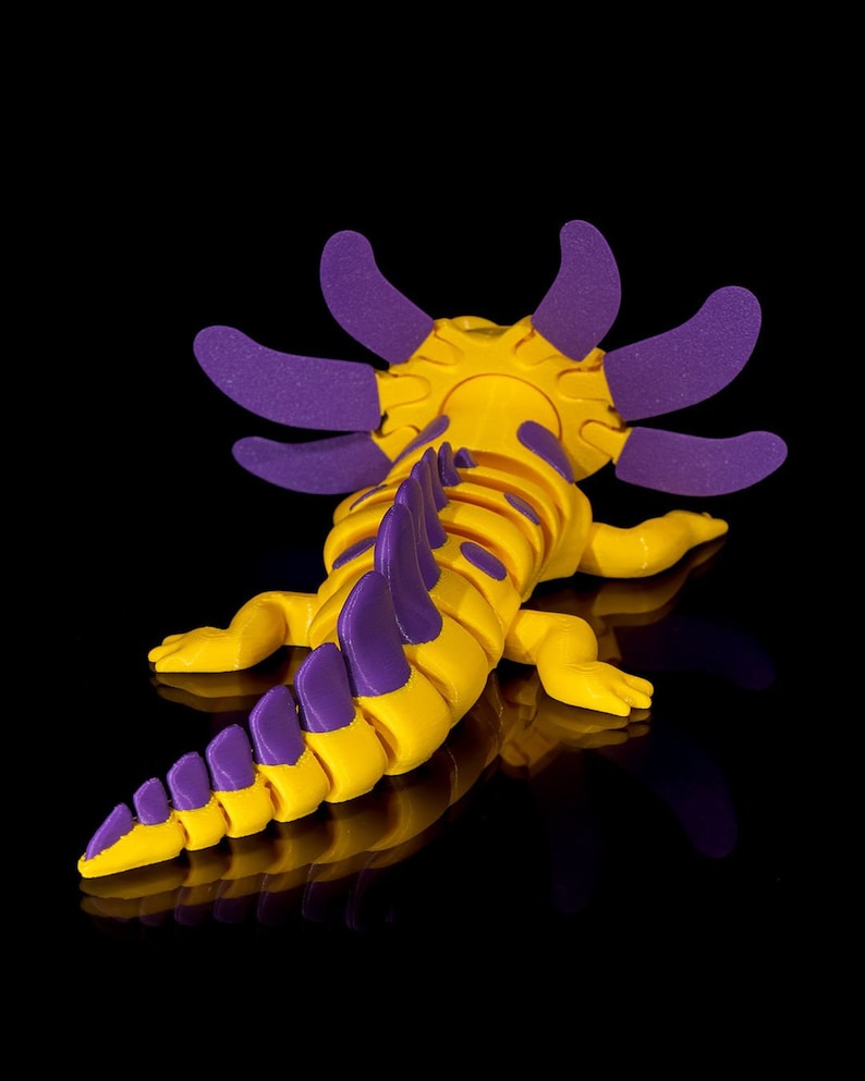 3D Printed Axolotl (banana Split) Articulated Figure - Etsy