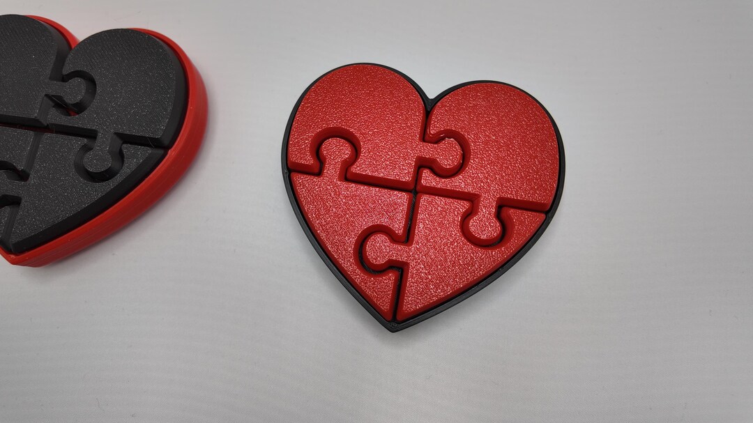 3D Printed Heart-puzzle Fidget Clickers - Etsy