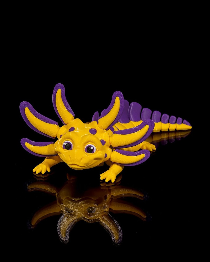 3D Printed Axolotl (banana Split) Articulated Figure - Etsy