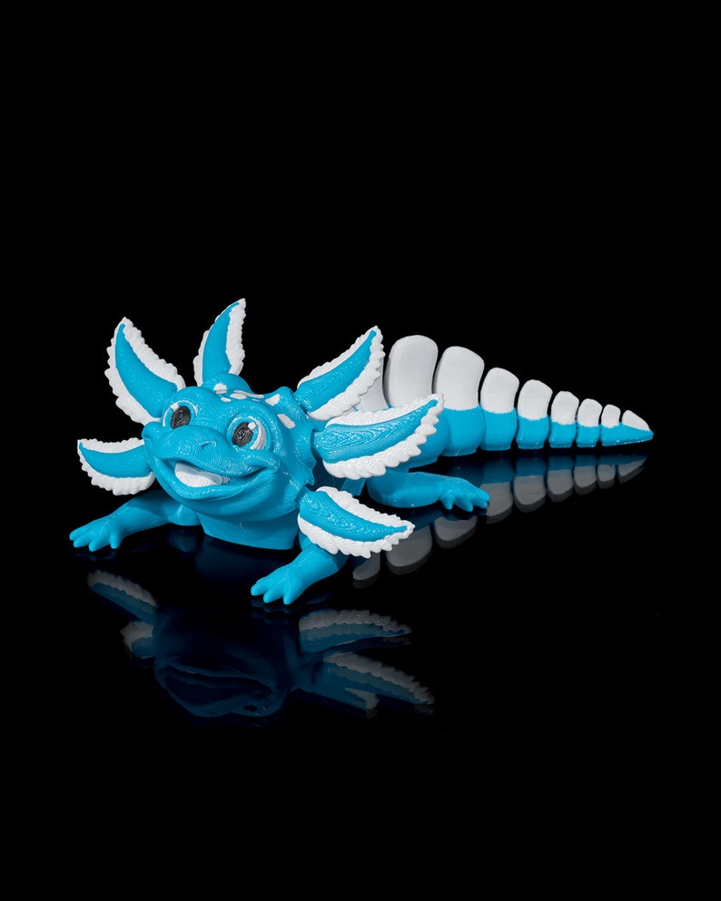 Axolotl 3D Printed Articulated Figure (blue Ice Pop) - Etsy