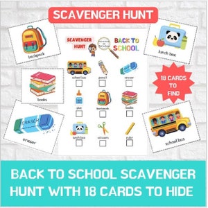 Back to School Scavenger Hunt Game for Kids, Fun Classroom or Home ...