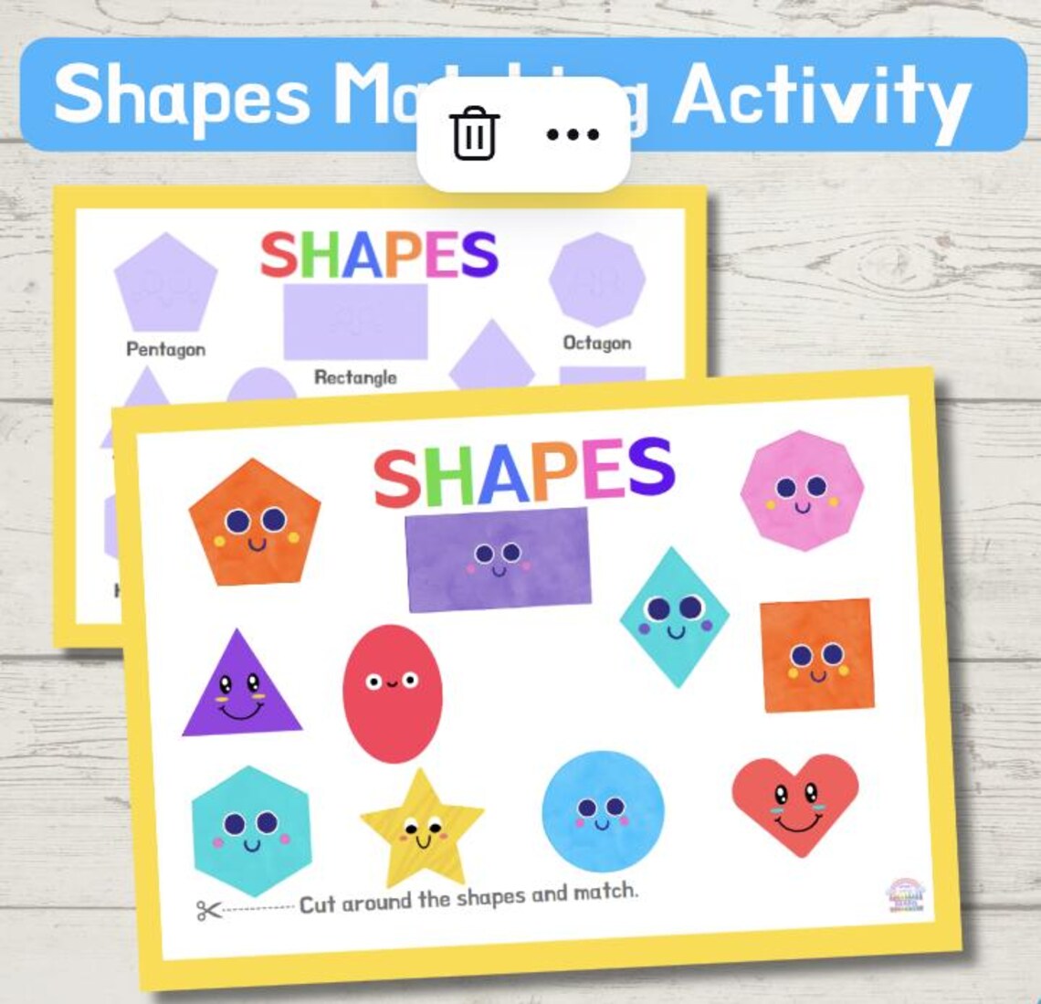 Shapes Matching Activity Game, Math Shapes for Toddlers, Develop ...