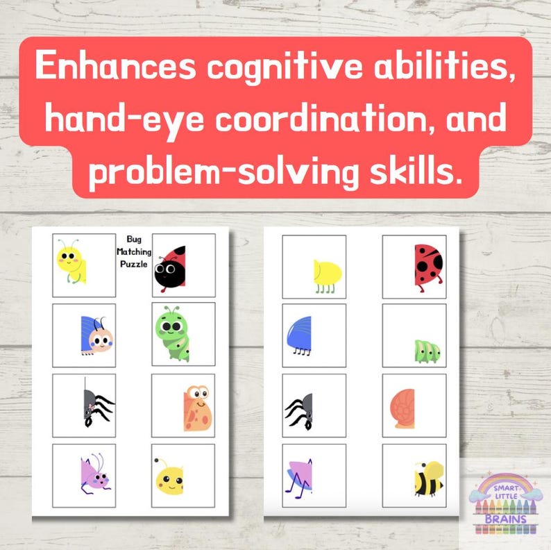 Bug Matching Puzzle, Fun Color Puzzle for Toddlers, Preschool ...
