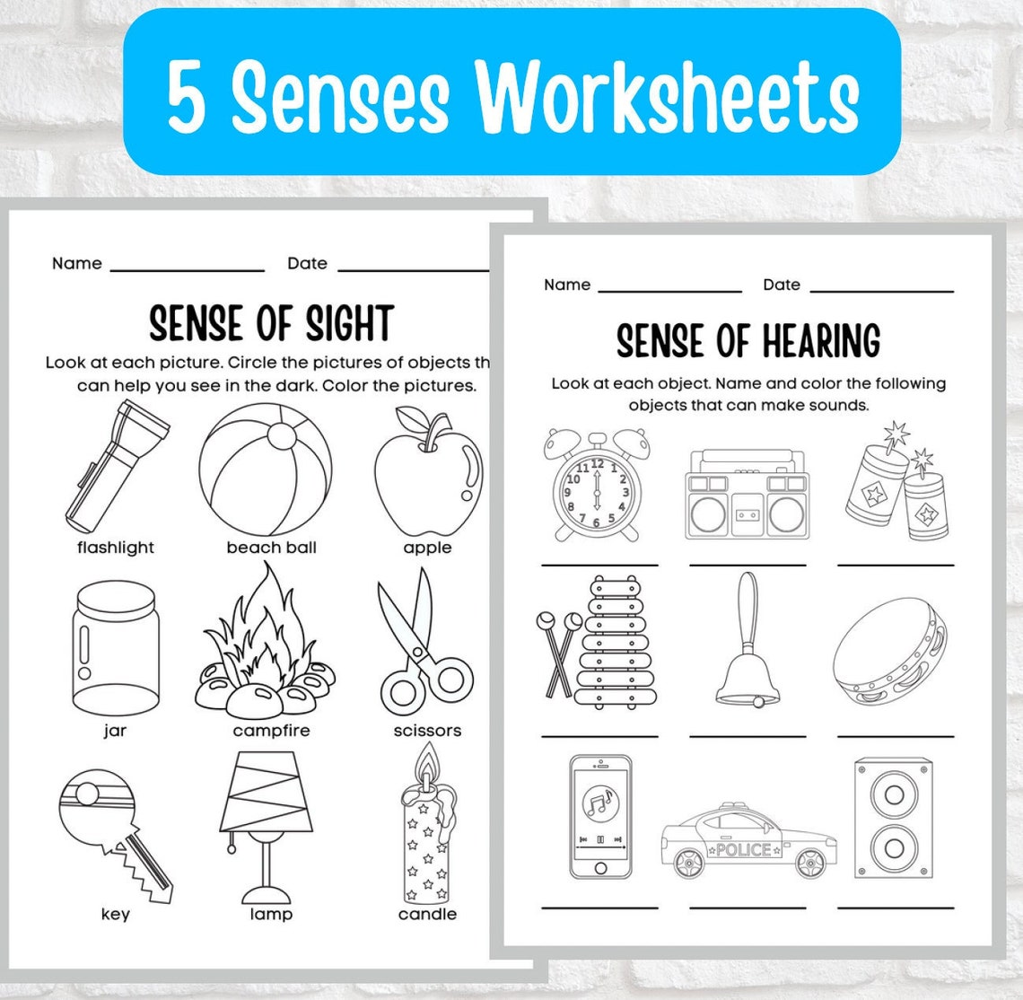 Five Senses Worksheets, My Five Senses Coloring Pages & Activities for ...
