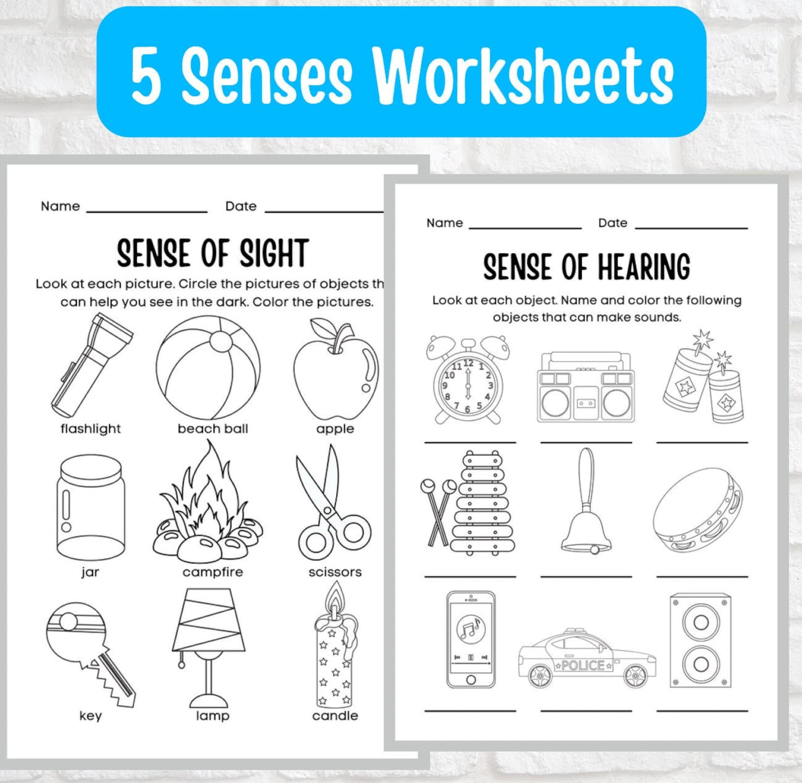 Five Senses Worksheets, My Five Senses Coloring Pages & Activities for ...