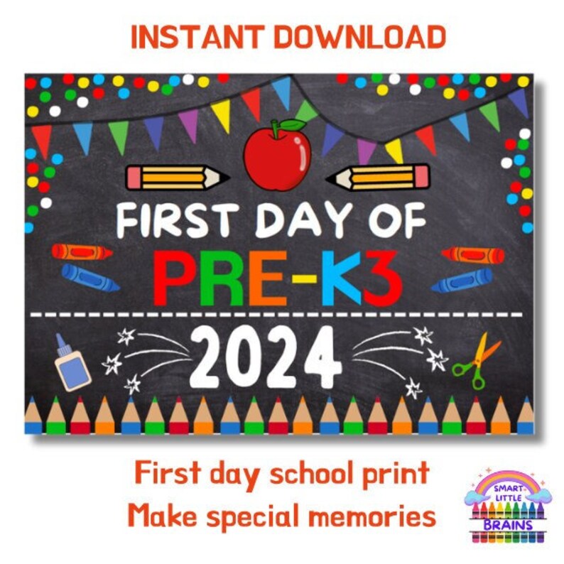 First Day of Pre-k3 Sign, Making Special Memories, Super Cute Photo ...