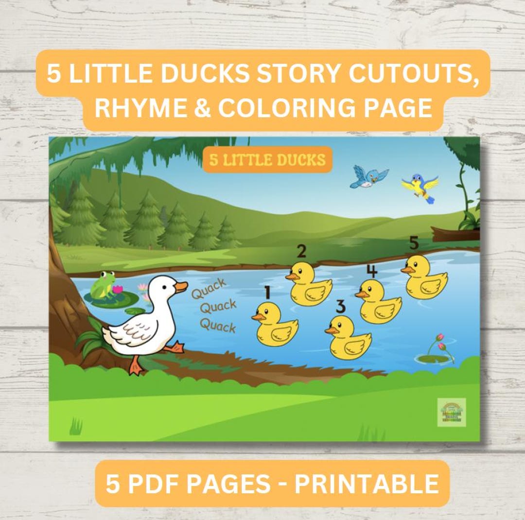 Circle Time Nursery Rhyme Props, 5 Little Ducks Act Out Story Resource ...