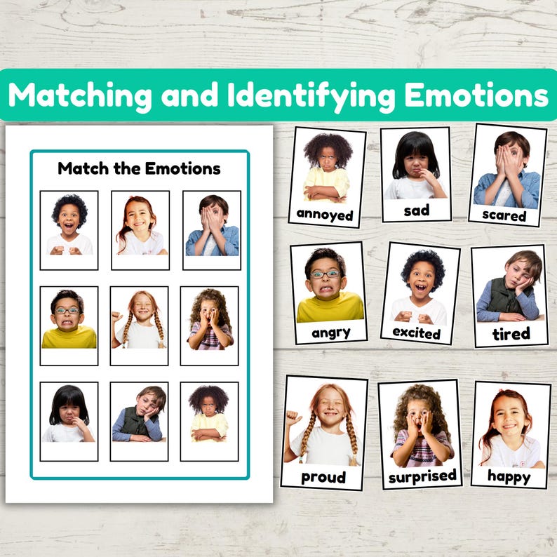Emotions Matching Game Matching and Identifying Emotions Support Self ...