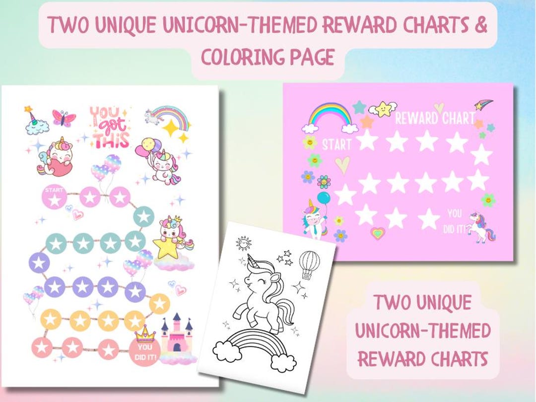Unicorn Reward Chart for Toddlers, Behavior Tracker & Chore Chart ...